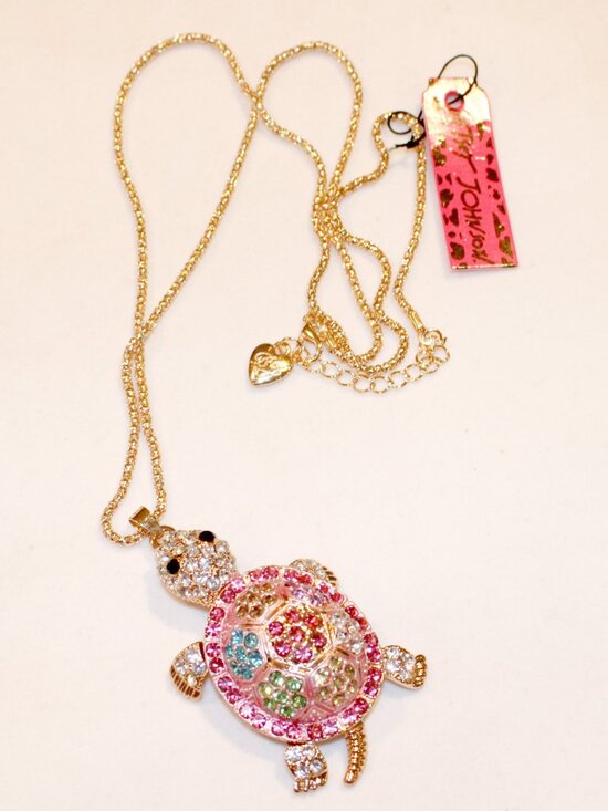 Betsey Johnson | Jewelry | Betsey Johnson Gold Rainbow Colorful Crystal ...